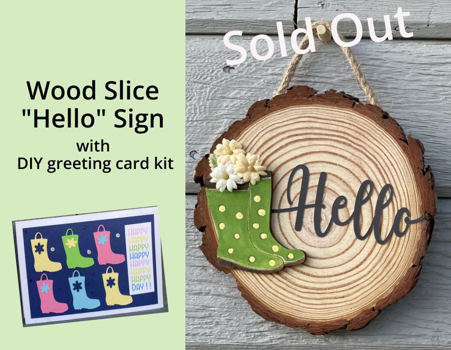 Wood Slice Hello Sign +card kit – Confetti Grace